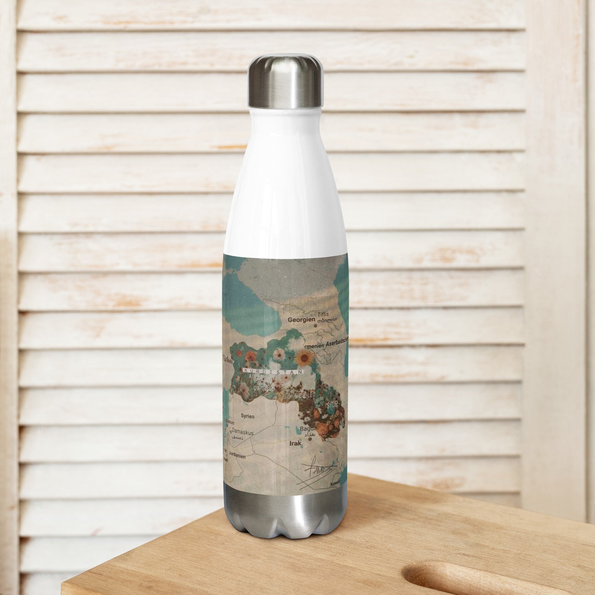 Kurdistan Map Desing Water Bottle, Kurdistan Stainless Steel Water Bot ...